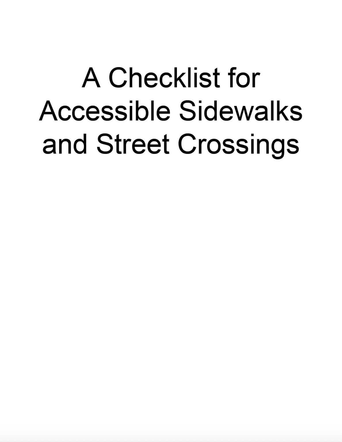A Checklist for Accessible Sidewalks and Street Crossings [PUB] - South ...
