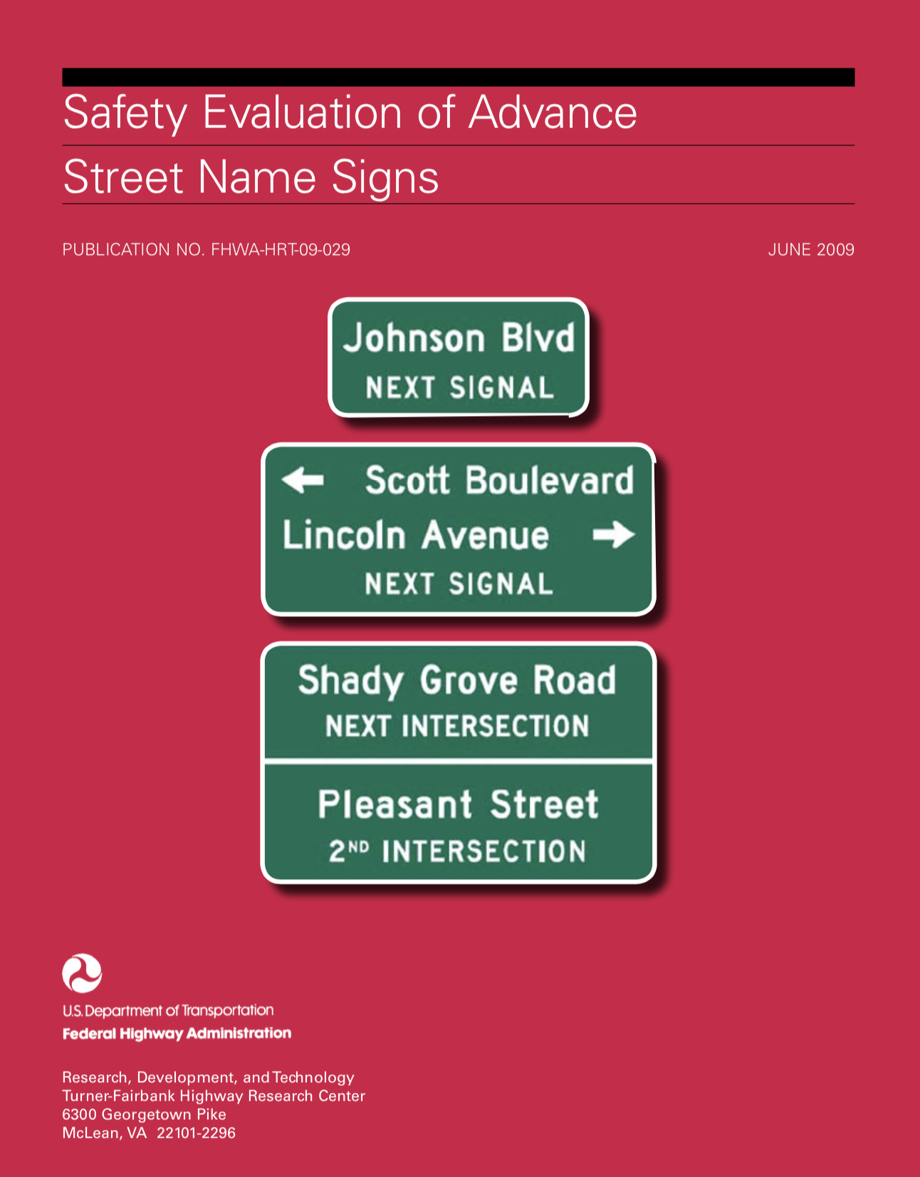 Safety Evaluation of Advance Street Name Signs [PUB] - South Carolina ...