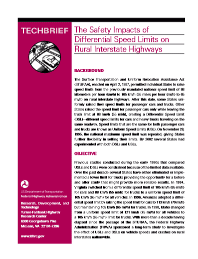The Safety Impacts of Differential Speed Limits on Rural Interstate ...