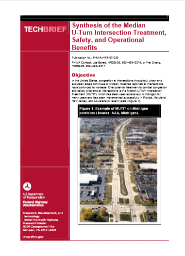 Synthesis Of The Median U Turn Intersection Treatment Safety And Operational Benefits [pub